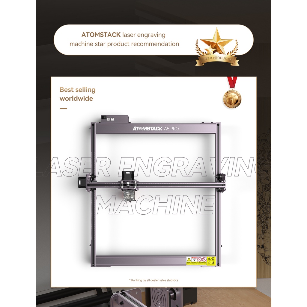 ของแท้ 100 ATOMSTACK A5 Pro 40W Laser Engraver Cutting Wood Acrylic 410400mm CNC Laser Metal ...