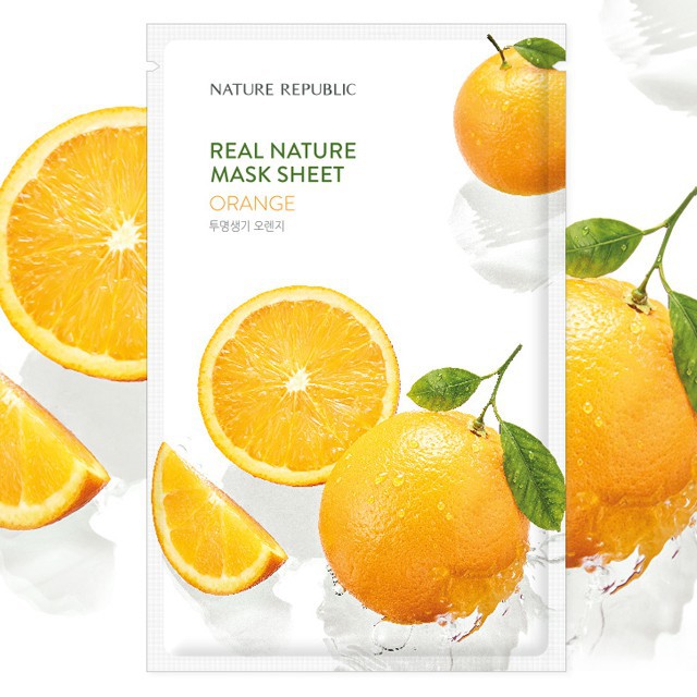 NATURE REPUBLIC REAL NATURE ORANGE MASK SHEET (23ML) มาส์กหน้าบำรุงผิว ...