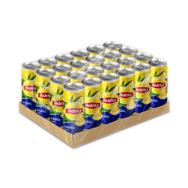 ลิปตัน ชาดำพร้อมดื่ม รสเลมอน 245 มล. แพ็ค 24 กระป๋อง Lipton Black Tea Lemon Cans 245 ml x 24 ...