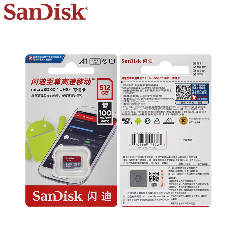 100 Original Sandisk Ultra Memory Card 64GB 128GB 256GB 400GB 512GB ...