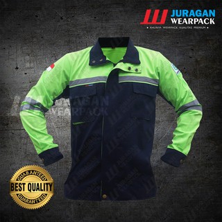 {new}Juragan Wearpack Semi Jacket Green Color Combination Navy Blue ...