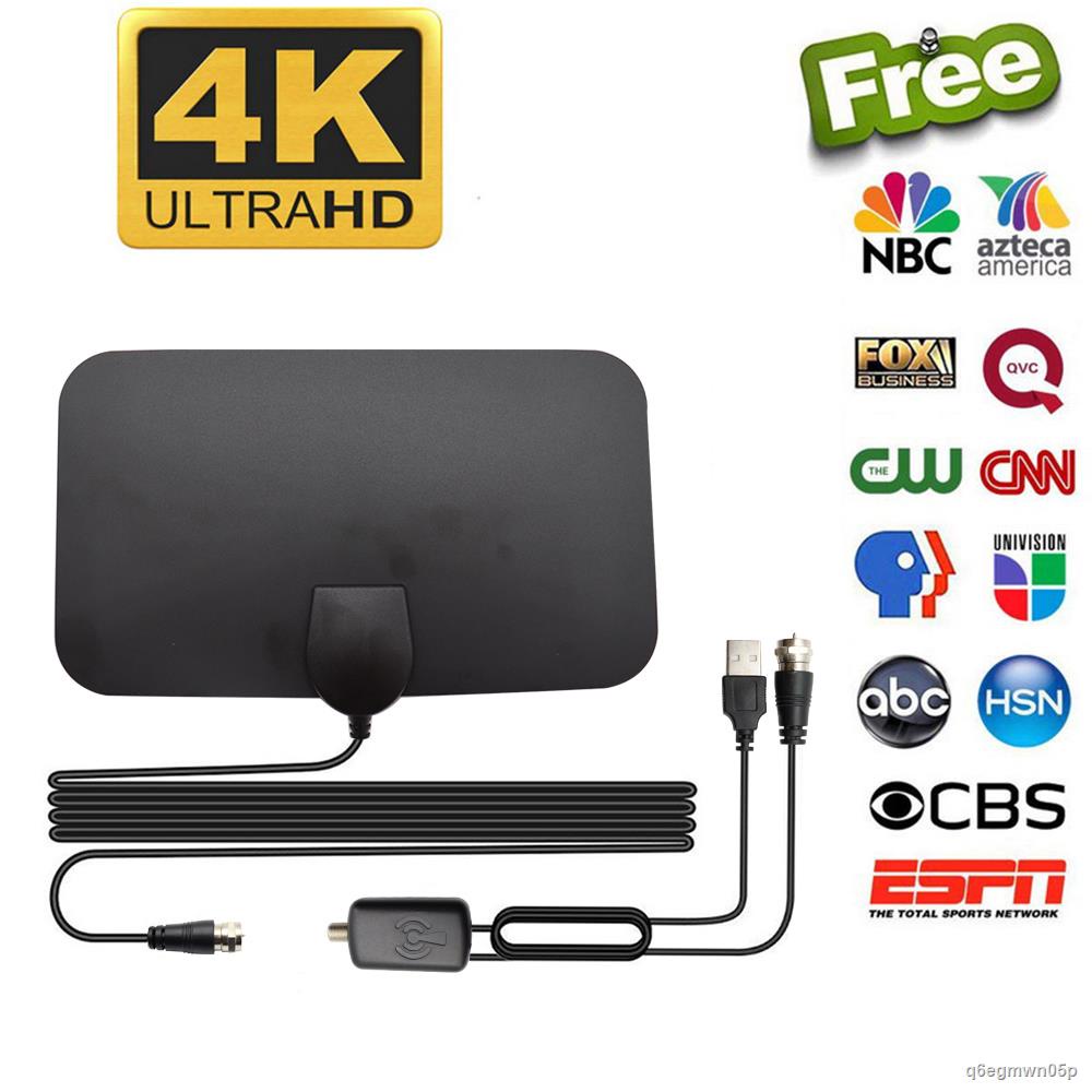 โทรทัศน์ TV Antenna 4K 25DB High Gain HD TV DTV Box Digital EU Plug ...