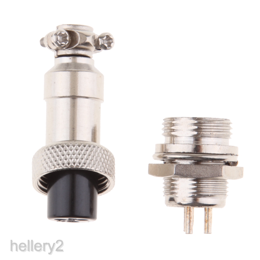 MagiDeal GX12 3-Pin Aviation Pug Male Female Panel Metal Connector ...