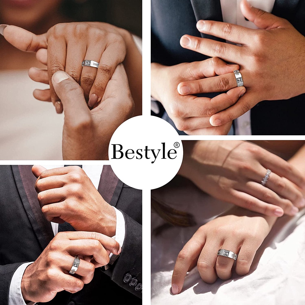 Bestyle แหวนเงิน 925 ประดับเพชร เพทาย ลูกบาศก์ สําหรับผู้ชาย ผู้หญิง งานหมั้น งานแต่งงาน ...