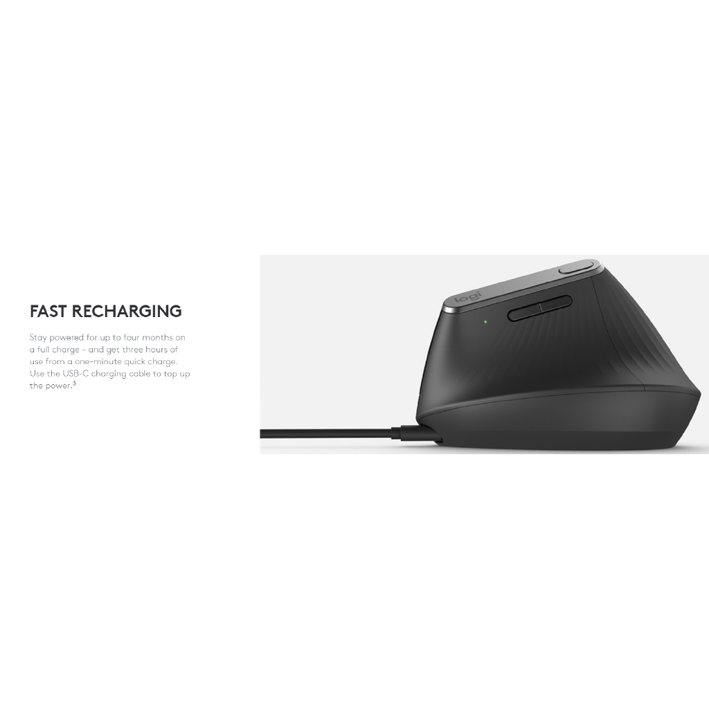 Logitech MX Vertical Wireless Mouse Advanced Ergonomic Design Reduces ...