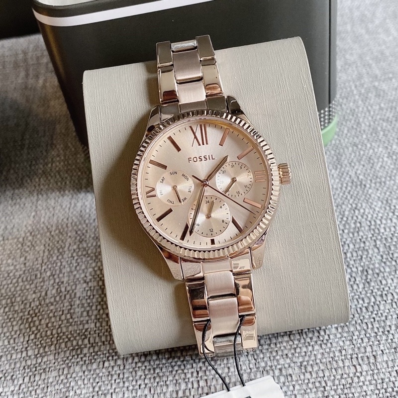 Rye Multifunction Rose Gold-Tone Stainless Steel Watch BQ3691 Fossil ...