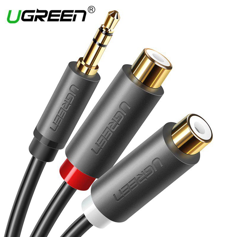 จุด UGREEN 3.5MM Male to 2 RCA Female Jack Stereo Audio Cable Y Adapter ...