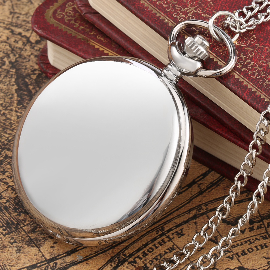 กระเป๋านาฬิกาLuxury Smooth Silver endant ocket FOB Watch Modern Arabic ...
