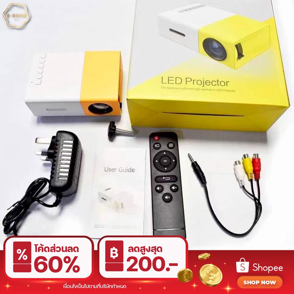 โปรเจคเตอร์ โปรเจคเตอร์มินิพกพา Newest Mini LED Projector Home Thมี ...