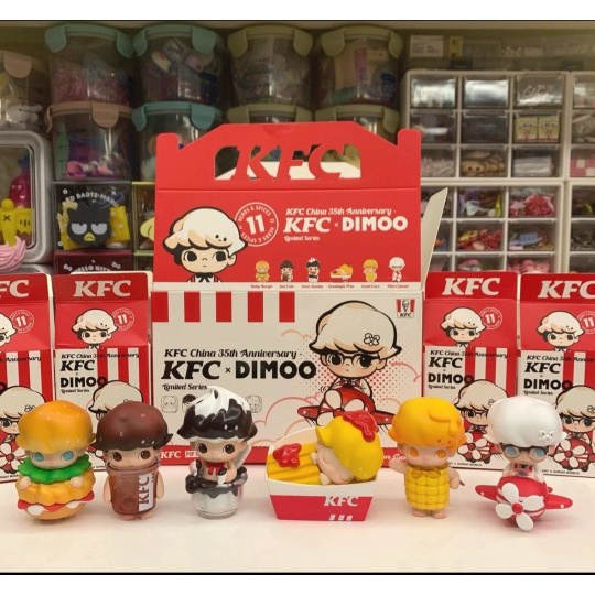 ของแท้POPMART Kfc x Dimoo ชุดกล่องสุ่ม ฟิกเกอร์ตุ๊กตาฟิกเกอร์ 6 แบบ ...