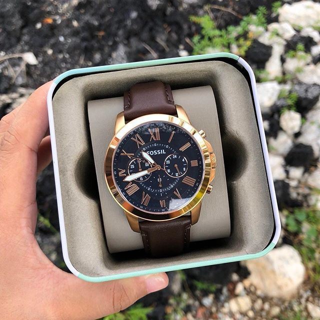 SALE พร้อมสต็อก Original Fossil Watch Grant Chronograph Brown Leather ...