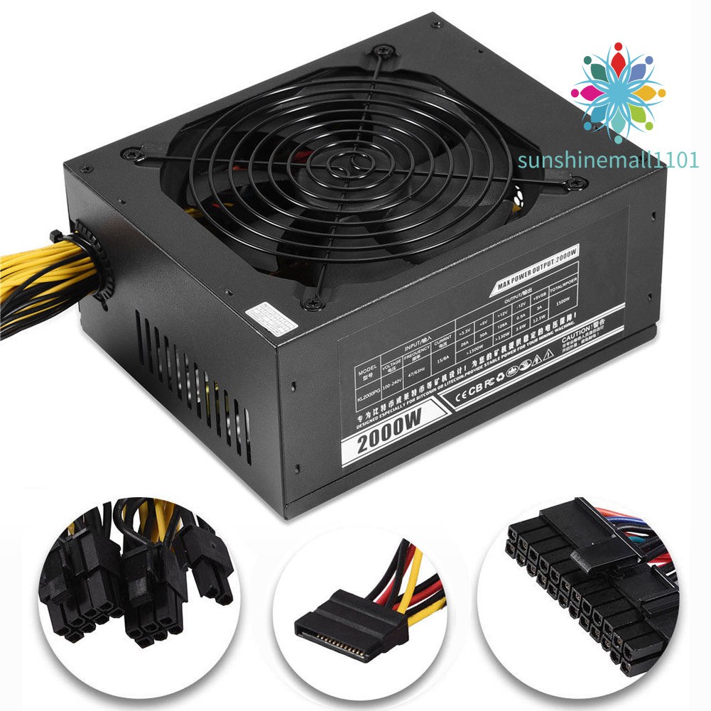 Ready Stock 1800W Modular Mining Power Supply PSU for 8 GPU Eth Rig ...