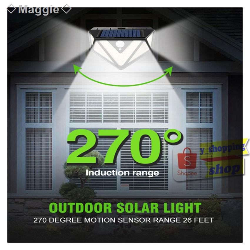 MaggieSolar motion sensor light ไฟติดผนังโซล่าเซลล์พลังงานแสงอาทิตย์ 166LED 3โหมด three way ...