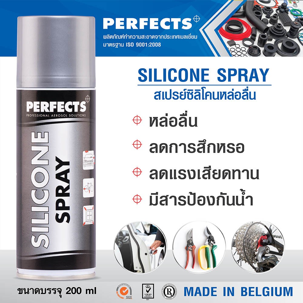 PERFECTS Silicone Spray 200ml. สเปรย์ซิลิโคนหล่อลื่น GRAY | Shopee Thailand