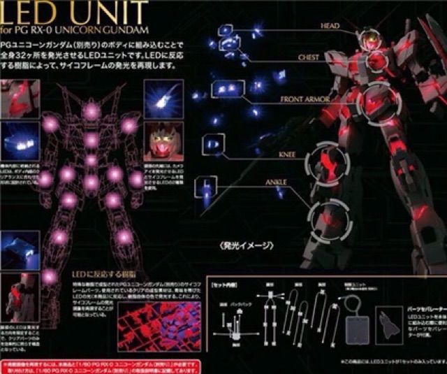 LED Unit for PG 160 RX-0 Unicorn Gundam Daban - gundamguys - ThaiPick