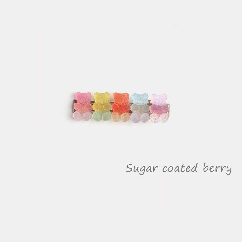 Zhao Lusi The same cute fondant sugar bear hairpin rainbow bangs clip ...