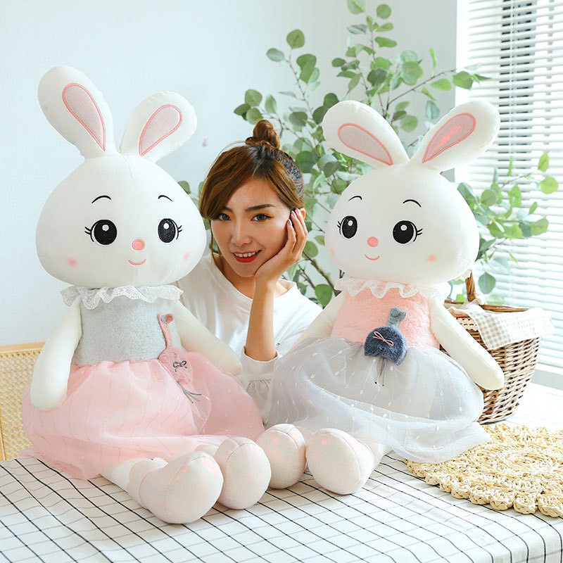 【Spot】Wholesale cute rabbit plush toy doll little white rabbit princess ...