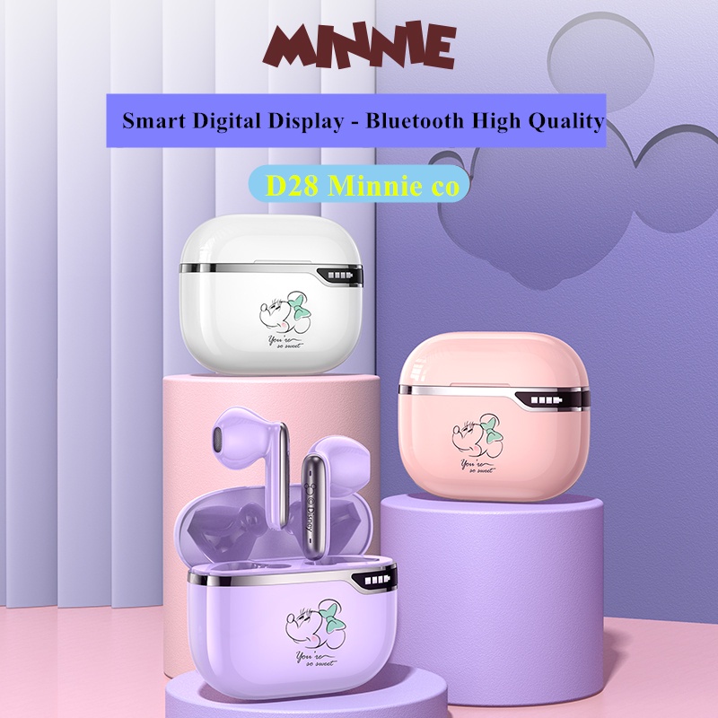 Disney Minnie D28 TWS ชุดหูฟังบลูทูธไร้สาย 5.0 ลดเสียงรบกวน - spoetry.th - ThaiPick