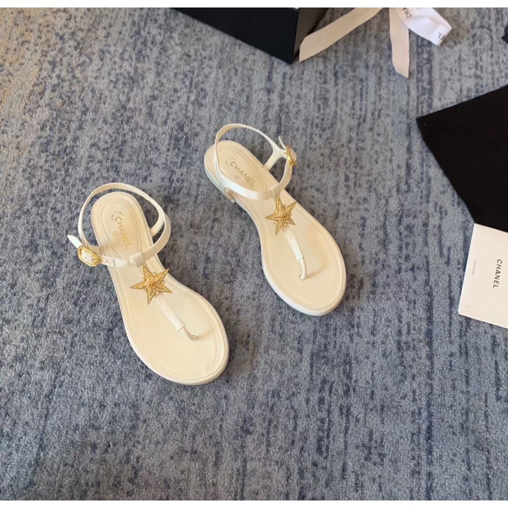 ♨ CHANEL summer seris pearl double C slipper Casual sandal flip ...