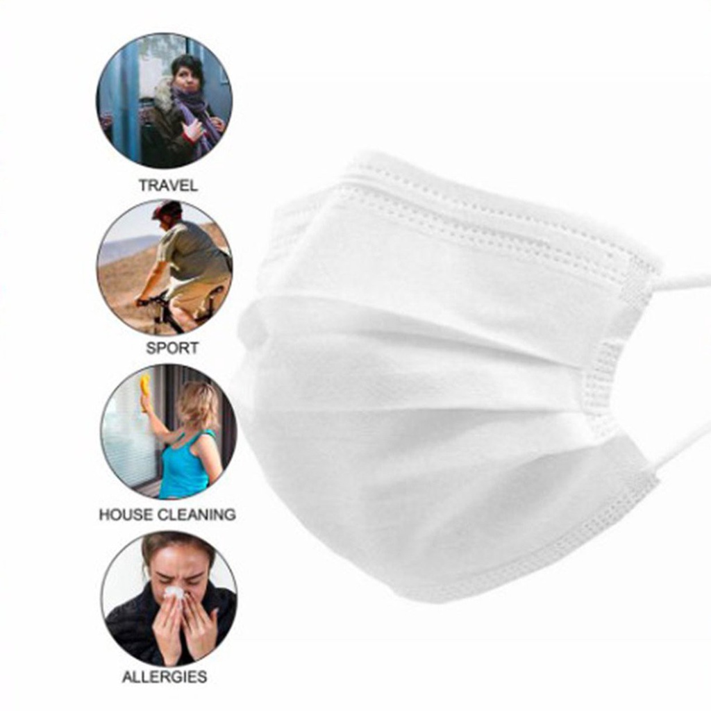 +I White Protective Masks Face Shield Three Layer Protective Respirator ...