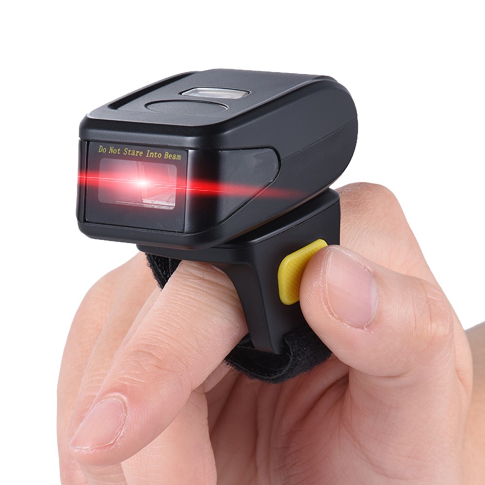 Portable Handheld Bluetooth Wireless Ring Finger 1D Barcode Scanner ...