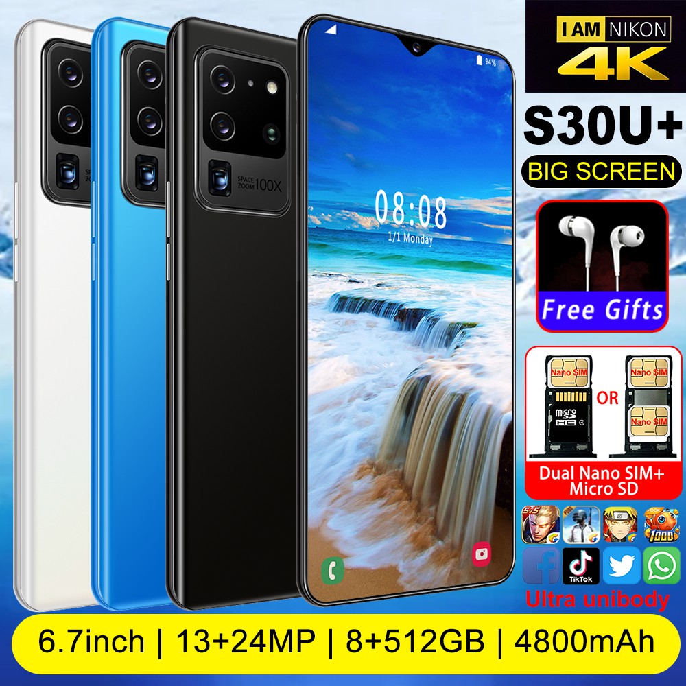 KUWEIMI โทรศัพท์มือถือ S30U+ สมาร์ทโฟนขนาด 6.7 นิ้ว RAM 8G + ROM 512G ...
