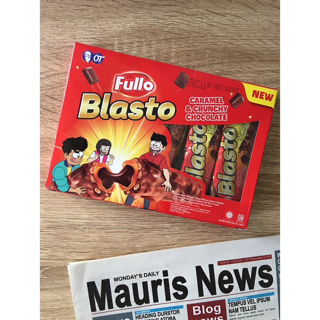 ฟูลโล่ บลาสโต fullo blasto เวเฟอร์รสช็อกโกแลต 16g*5 pcs | Shopee Thailand