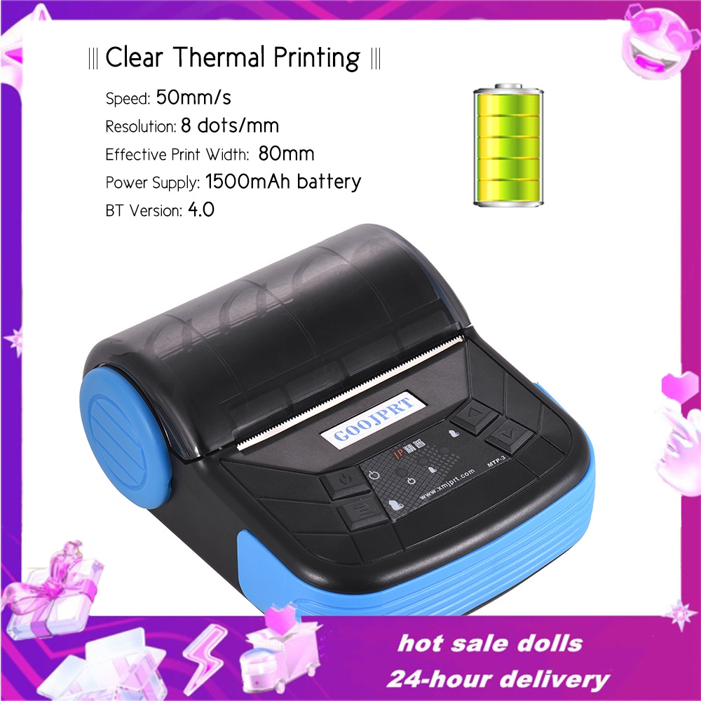 Goojprt Mtp-3 80mm Lightweight Portable Bt Thermal Printer For ...