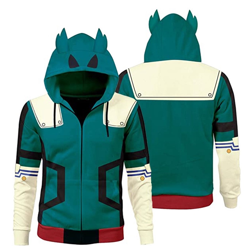 2022betterMy Hero Academia Hoodie With Zipper Men Midoriya Izuku Jacket ...