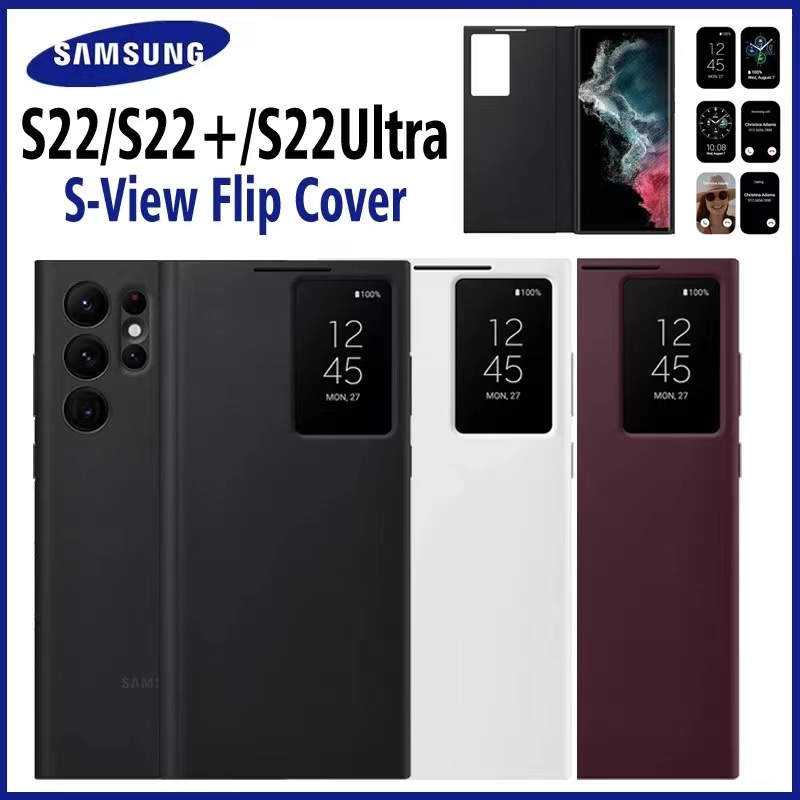 ของแท้ เคสโทรศัพท์มือถือ ฝาพับอัจฉริยะ LED สําหรับ Samsung S22 Ultra ...