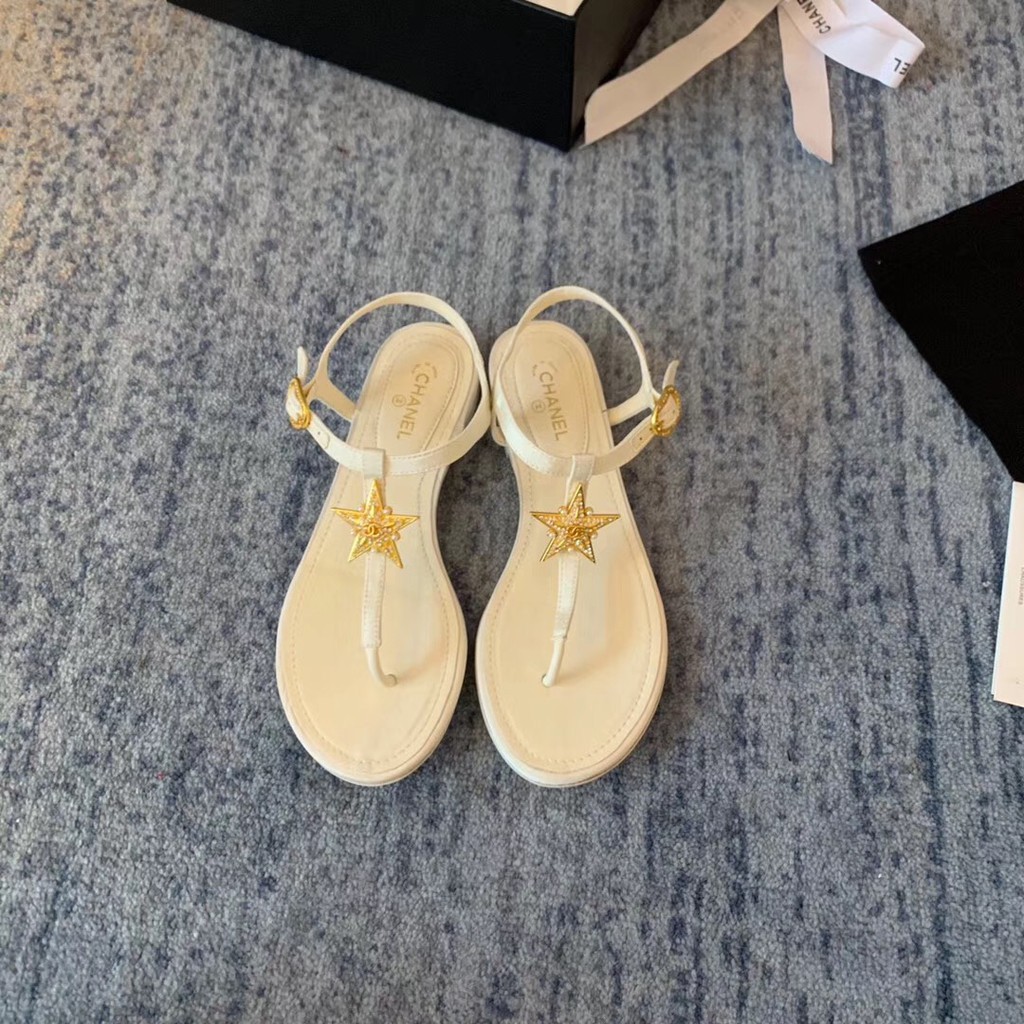 ♨ CHANEL summer seris pearl double C slipper Casual sandal flip ...