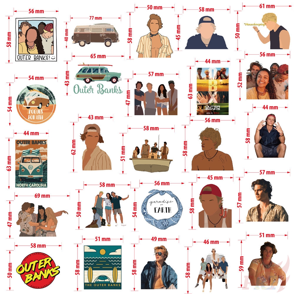 Outer Banks - Series 01 Netflix TV Shows สติ๊กเกอร์ 50PcsSet DIY ...