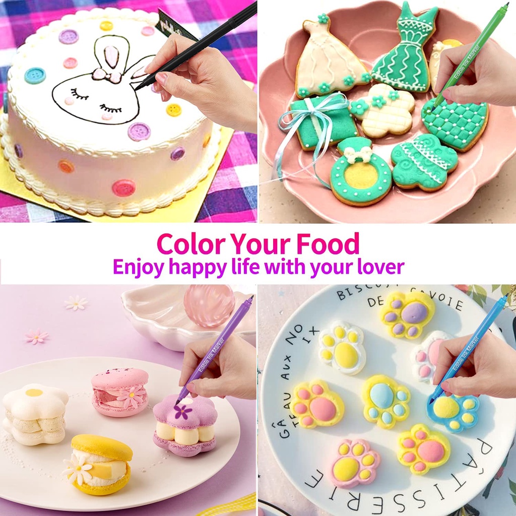 Food Coloring Pens Food Coloring Marker Pens Dual Sided Edible Markers ...