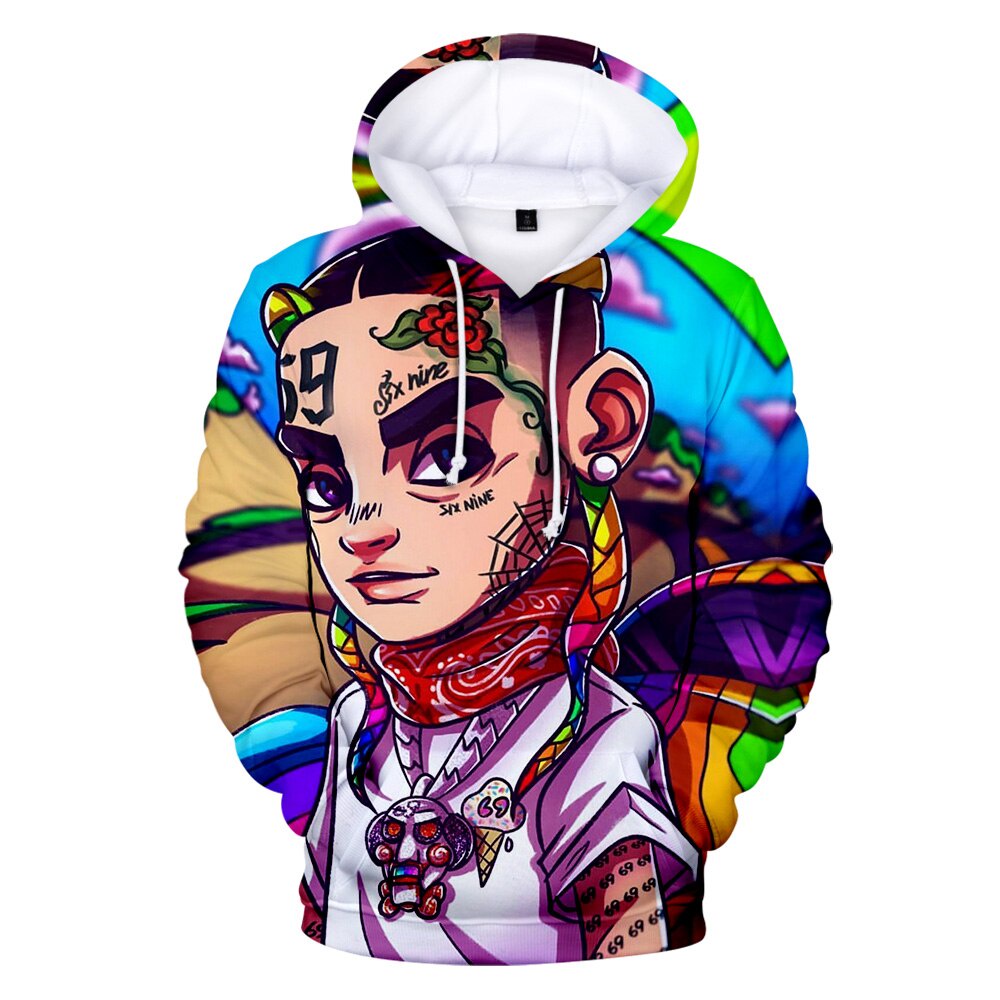 เสื้อกันหนาว มีฮู้ด พิมพ์ลาย U6Ix9Ine 6Ix9 สไตล์ยุโรป และอเมริกา 2022 ...