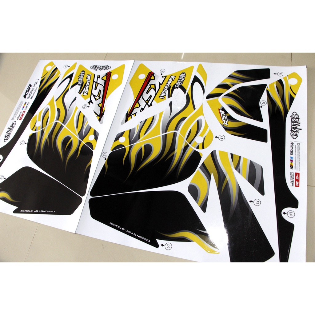 สติกเกอร์ KSR 2011-2019 ลายไฟ Racing vol.02 3Mเคลือบใสเงา - st.sticker ...