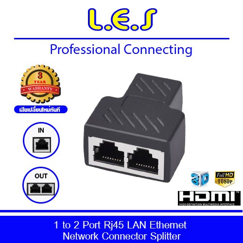 1 to 2 Port LAN Ethernet Network Connector Splitter | Shopee Thailand