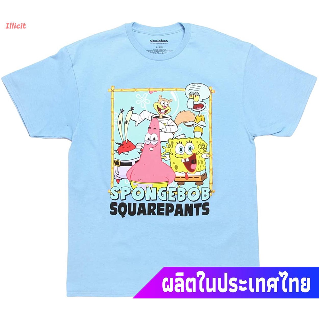 เสื้อยืดกีฬา Nickelodeon Spongebob Squarepants Adult Unisex Tee Cute ...