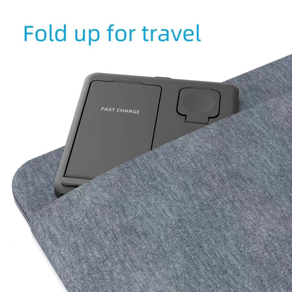 FOLD PAD 3in1 wireless charger แท่นชาร์จไร้สายแบบพกพา ชาร์จได้พร้อมกัน ...