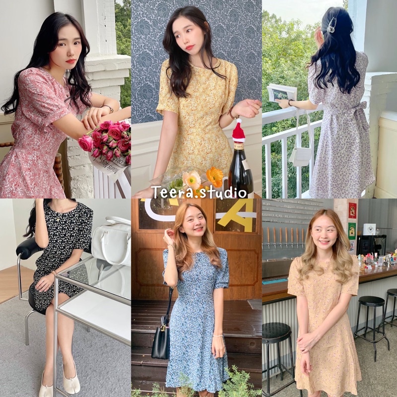 Teera-???????????????????????? ????????????????????เดรสคอกลมลายดอก มี ...