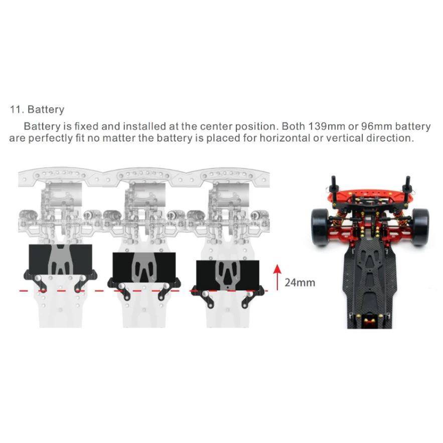 ชุดประกอบ โครงเปล่า รถบังคับวิทยุ ดริ๊ฟ ระดับแข่งขัน ยี่ห้อ SNRC รุ่น DRR-01 ระบบขับเคลื่อนล้อ ...
