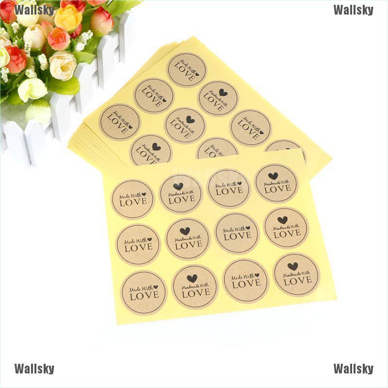 Wallsky 120PCS Hand Made with Love Paper Labels Sticker Seal Stickers ...