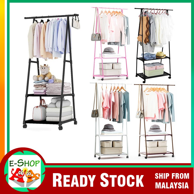 Rak Besi Sangkut Pakaian Baju Tuala / Clothes Rack Cloth Rack Hanging ...