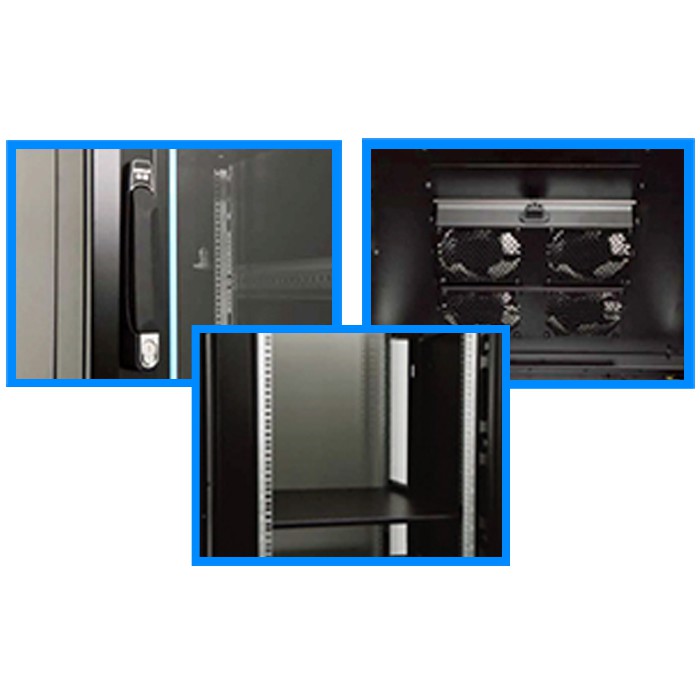 ตู้ RACK GLINK รุ่น GC27U 19 นิ้ว. ขนาด 600x600x1388 MM. สีดำ ...