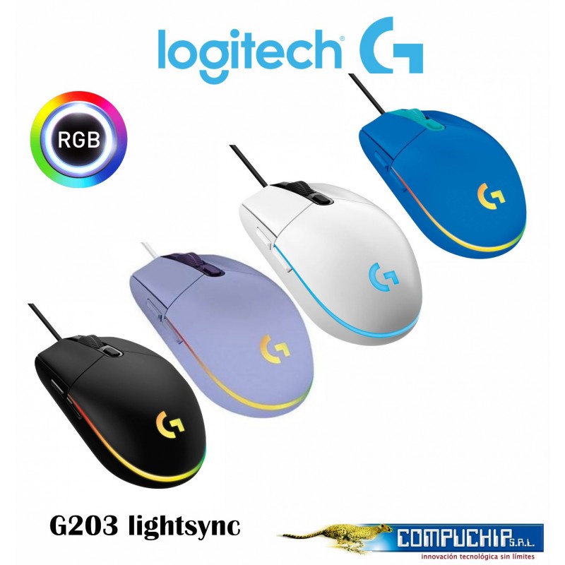 โปรแรง12.12️เมาส์เกมมิ่ง️ LOGITECH G102 G203 LIGHTSYNC RGB 6 Button ...