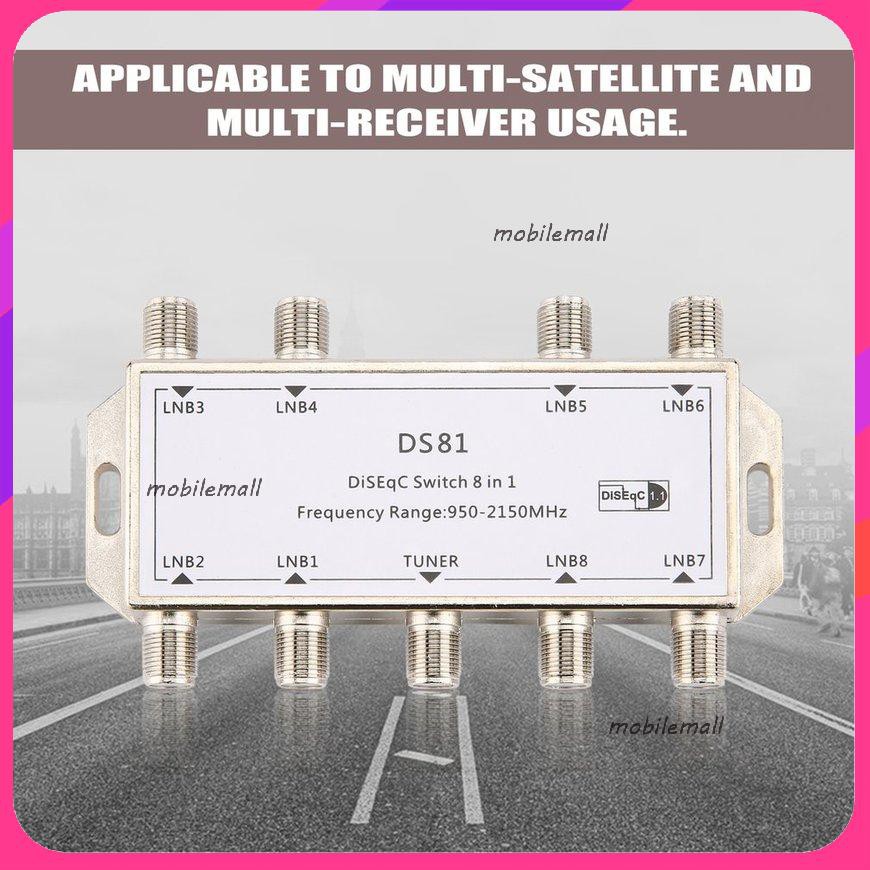 DS81 8 in 1 Satellite Signal DiSEqC Switch LNB Receiver Multiswitch ...
