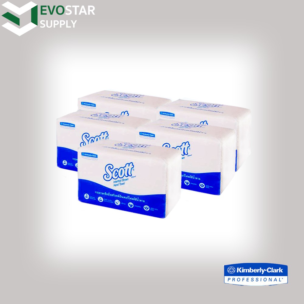 กระดาษเช็ดมือ รุ่น SCOTT Interfold Brown Hand Towels(23760) จำนวน 5ห่อ ...