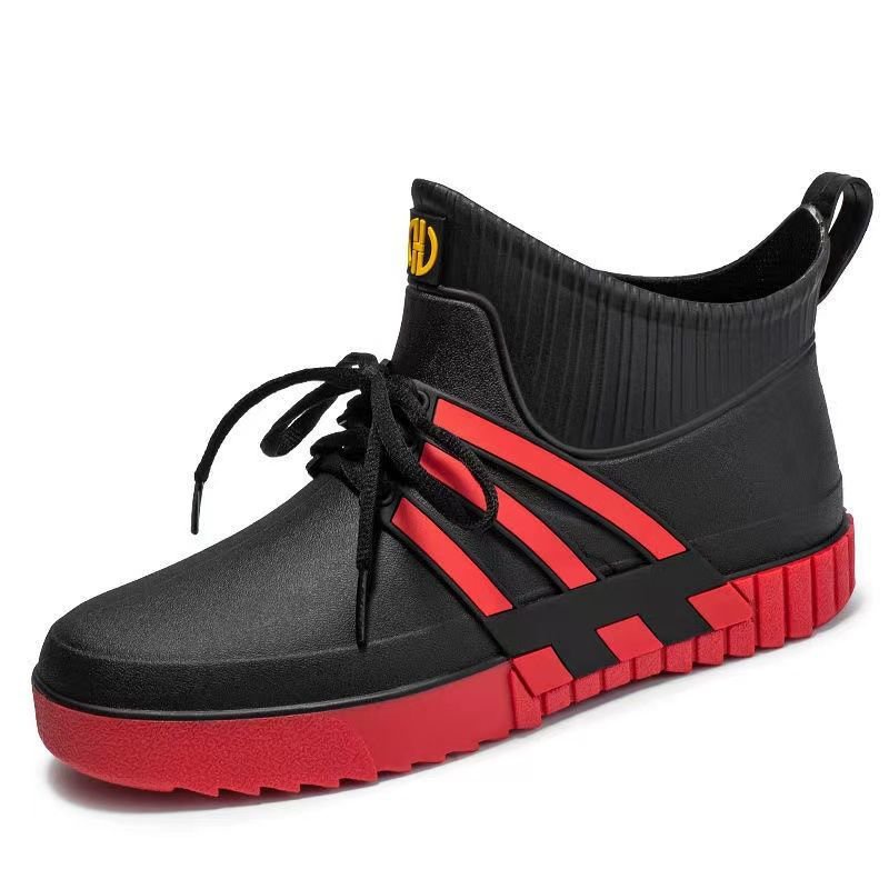 Fashion Non-Slip Rain Boots Male Short Warm Waterproof Shoes Student ...