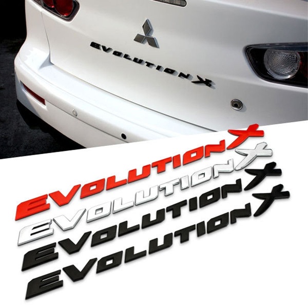 3D Car Chromed Emblem Badge Decal Sticker stickers Back Logo Evolution ...