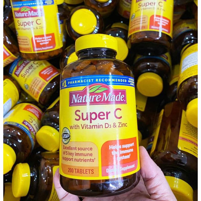 Nature Made Super C Immune Complex, with Zinc Tablets 200 Tablets 1GM0 ...