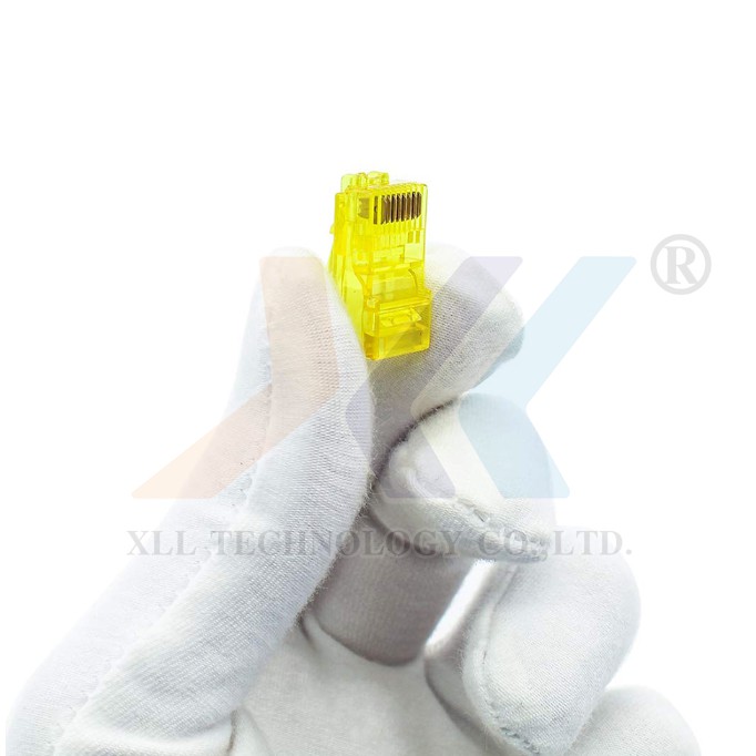 หัวแลน RJ-45 CAT6 สีเหลือง ถุง 50-100 RJ-C6009 - xlltech - ThaiPick
